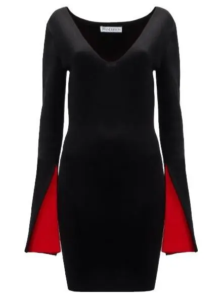 J.W.ANDERSON Jw Anderson Contrast Cuff Fitted Dress - Black