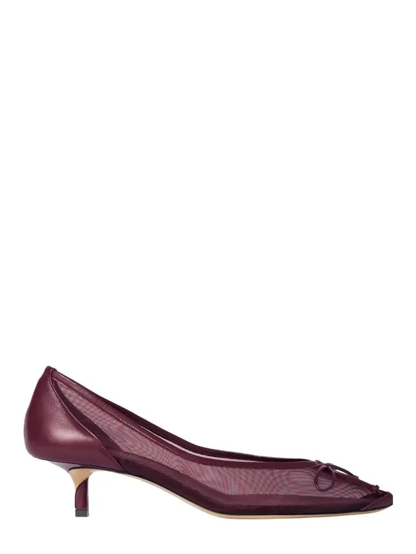 Jacquemus 45mm Tourni Bow-detail Pumps - Burgundy