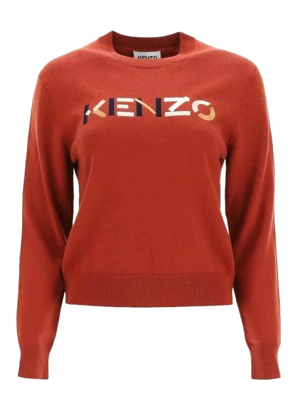 Kenzo Embroidered Logo Crew Neck Jumper - Red