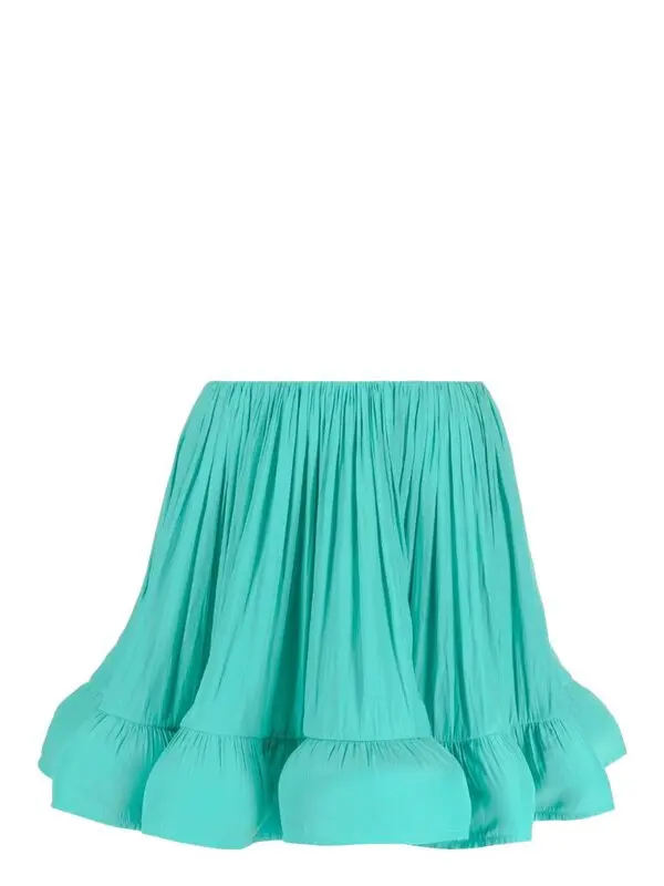 LANVIN High-waist Ruffled Flared Mini Skirt - Green