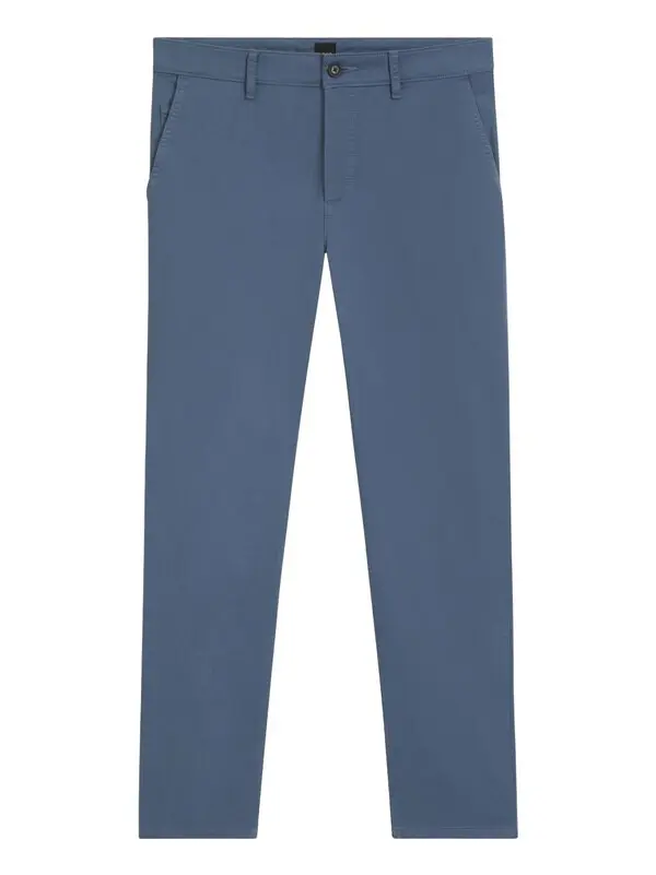 Hugo Boss Tailored Casual Trousers With Belt Loops - Blue