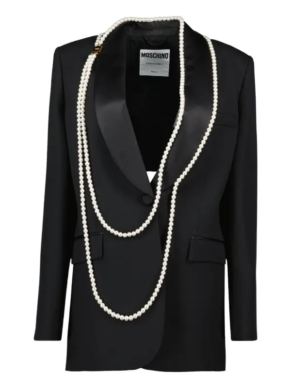Moschino Embellished Tailored Blazer - Black