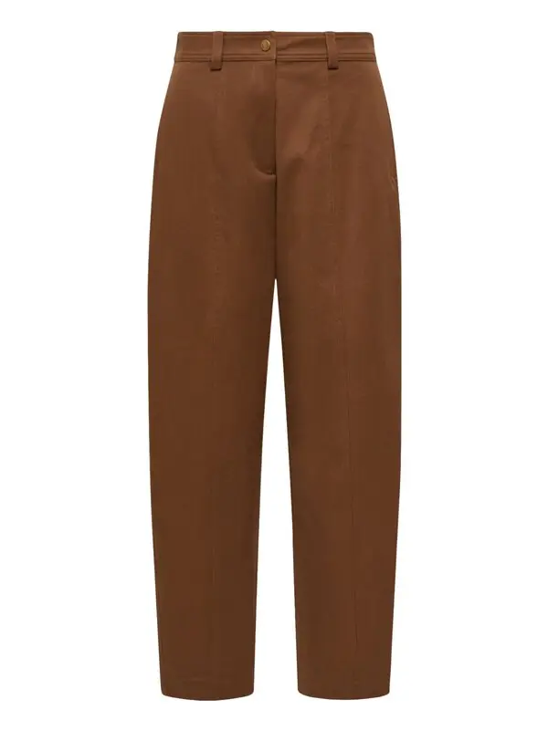 Moncler Straight Leg Gabardine Trousers - Brown