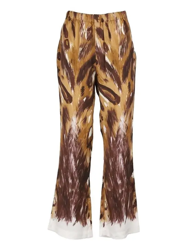 Marni Graphic Printed High-waist Trousers - Brown