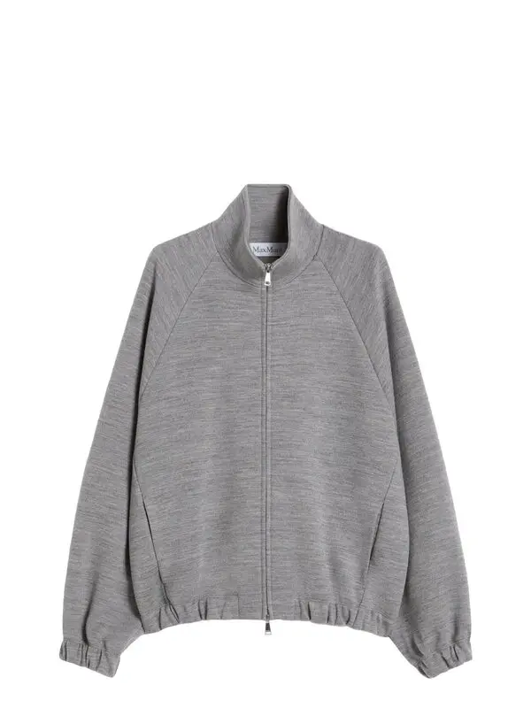 Max Mara Frine High-neck Zipped Sweatshirt - Light Gray
