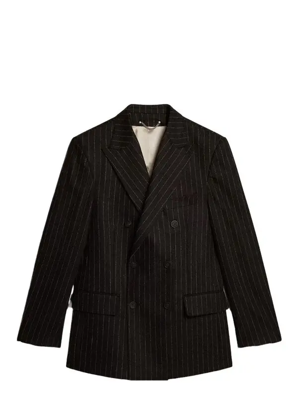GOLDEN GOOSE Double-breasted Striped Blazer - Black