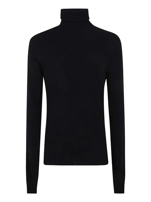 MD75 High Neck Long Sleeve Top - Black