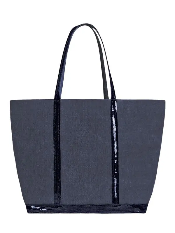 Vanessa Bruno Large Cabas Tote Bag With Sequin Embellishments - Denim