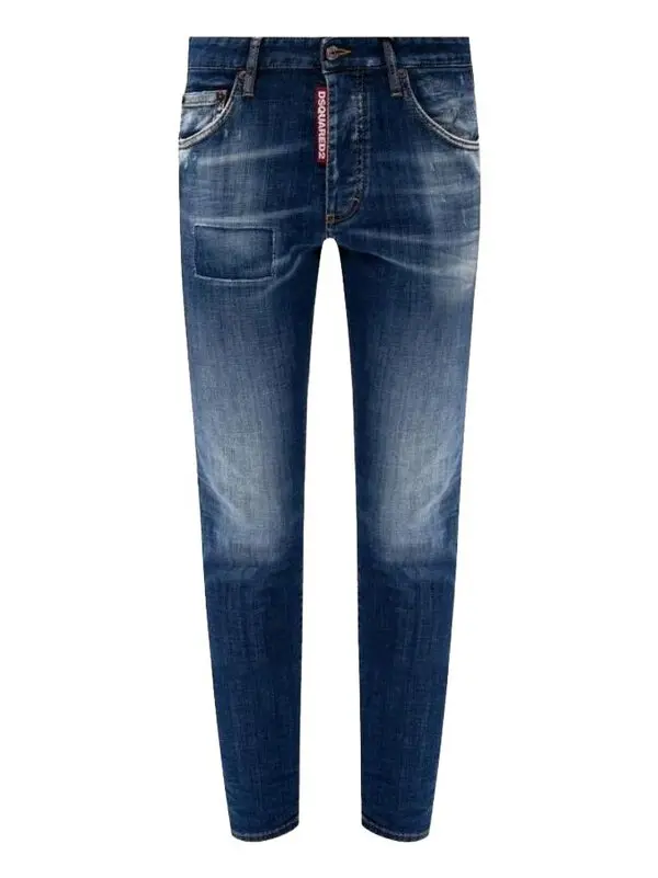 Dsquared2 Skinny Cropped Distressed Jeans - Blue