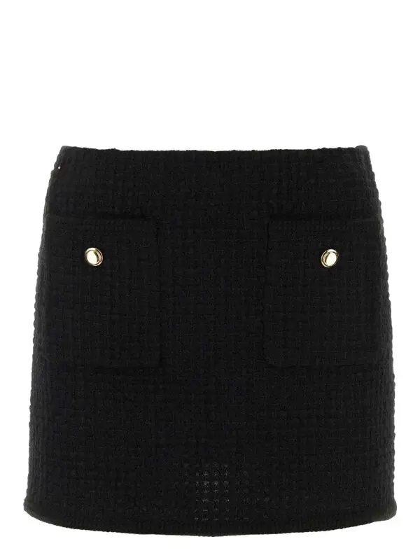 Miu Miu Button Detailed Mid-rise Skirt - Black