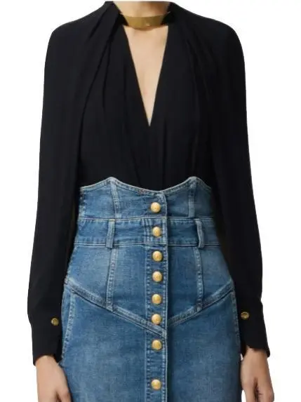 Elisabetta Franchi Tone Metal Choker Necklace - Black