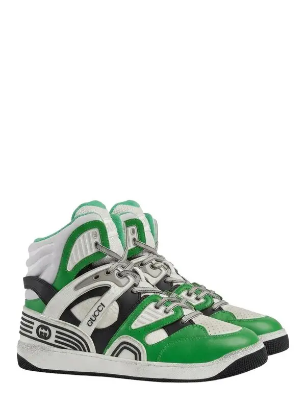 Gucci Basket High-top Sneakers - White