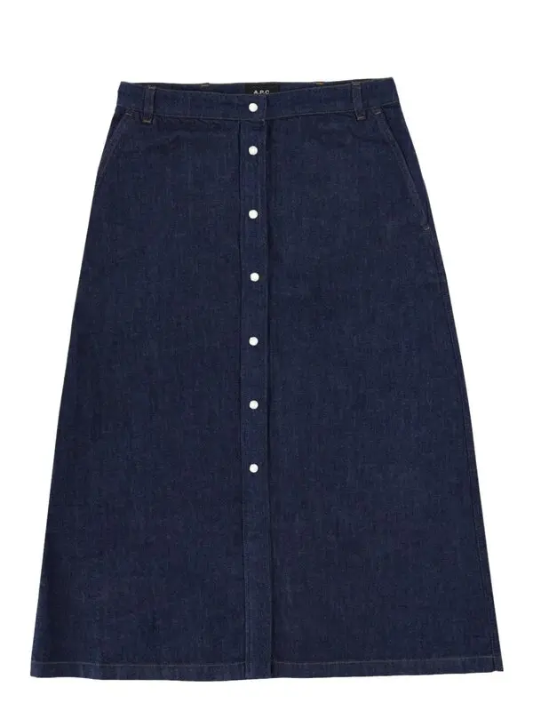 A.p.c. Button Detailed A-line Midi Skirt - Iai Indigo