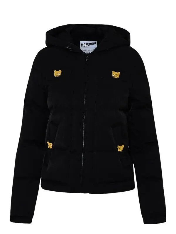 Moschino Teddy Bear Embellished Hooded Jacket - Black