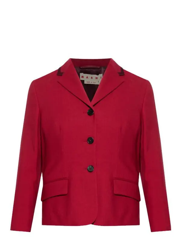Marni Single-breasted Cropped Blazer - Red