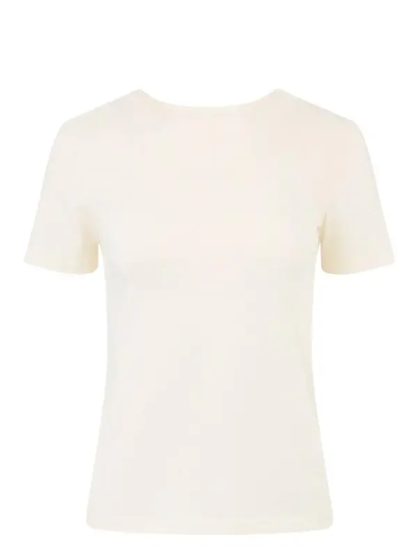 Nina Ricci Crew Neck Tee With Draped Back - White