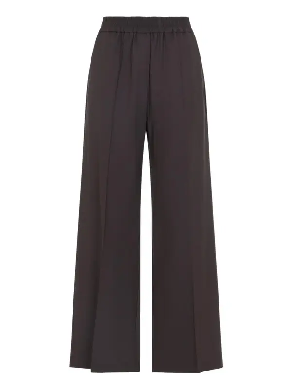 Brunello Cucinelli Elasticated Waistband Wide-leg Trousers - Black