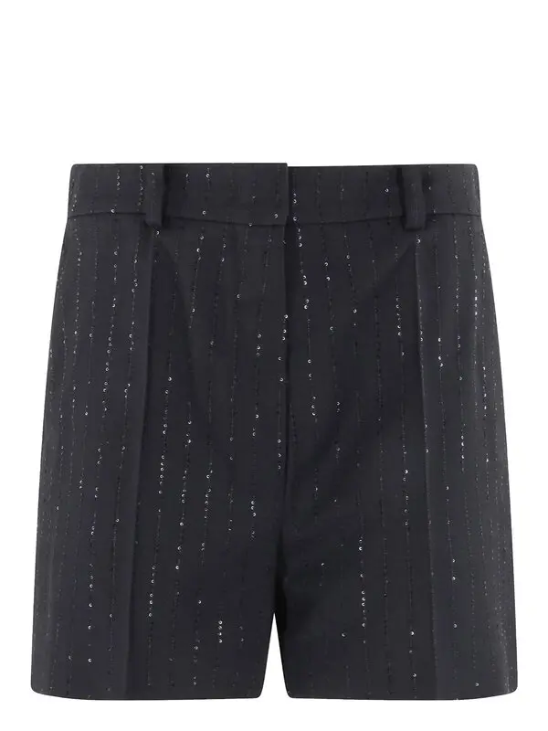 Max Mara Siberia Embellished Striped Shorts - Black