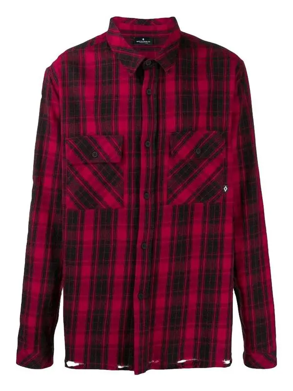 MARCELO BURLON COUNTY OF MILAN Check Print Shirt - Red