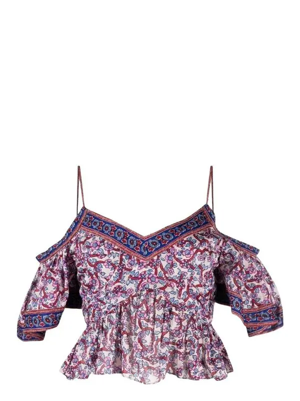 Isabel Marant Étoile Cold-shoulder Floral Print Blouse - Multicolor