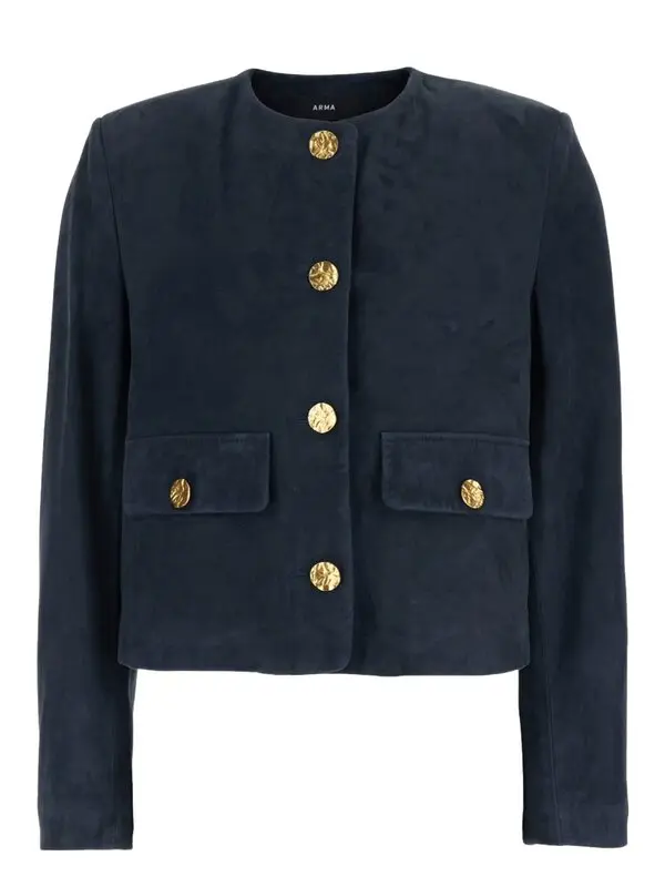 ARMA Lorenne Suede Button-up Jacket - Black