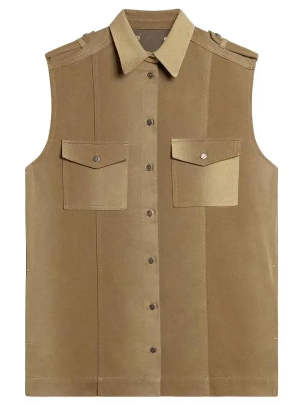 GOLDEN GOOSE Sleeveless Denim Shirt Dress - Green