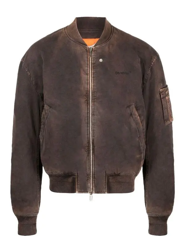 Off-White Diag Logo-print Bomber Jacket - Black