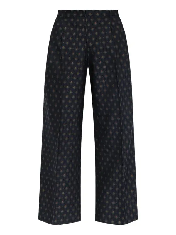 Etro Decorative Pattern Straight Leg Pants - Black