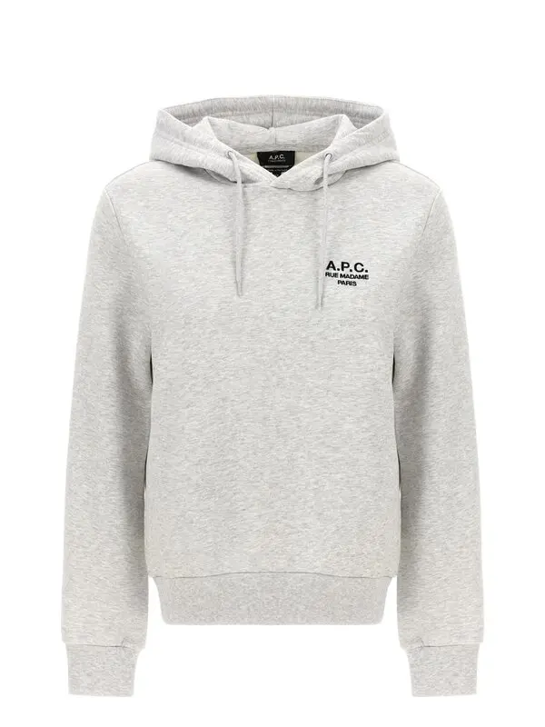 A.p.c. Logo Embroidered Drawstring Hoodie - White