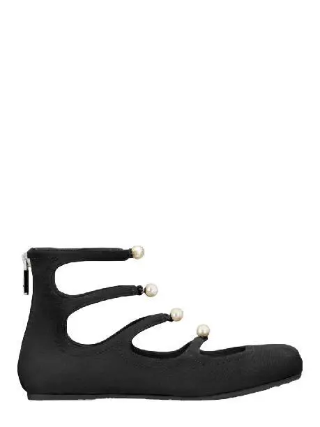 Dior Jolie Ballet Flat With Embellished Straps - Black
