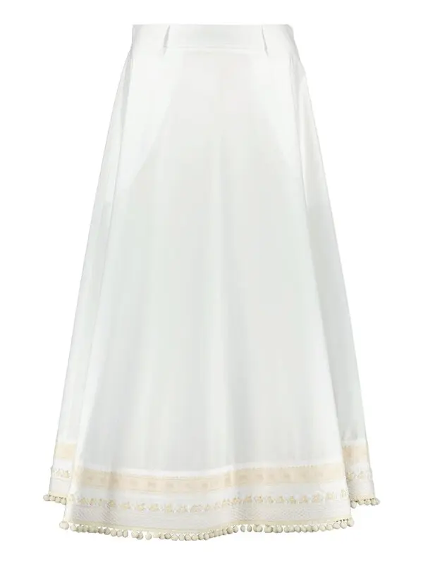 Moschino Trim Detailed Midi Skirt - White