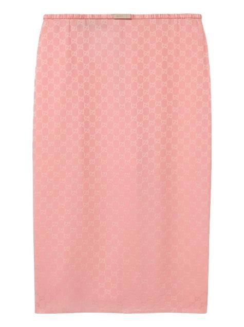 Gucci Gg Jacquard Midi Skirt - Pink