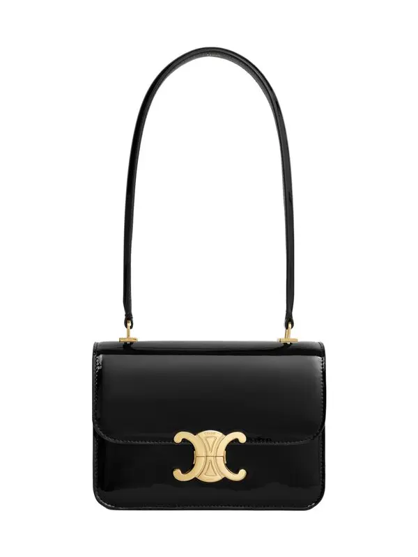 Celine Teen Garance Bag In Patent Calfskin - Black