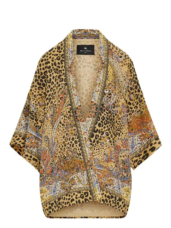 Etro Paisley Printed Open Front Jacket - Nude