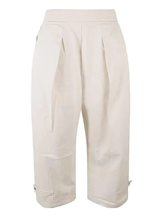 MORDECAI Elastic Waistband Capri Pants - White