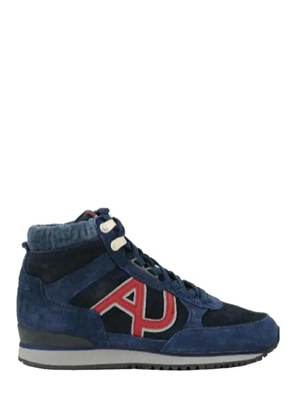 Emporio Armani High Top Sneakers With Logo Detailing - Black