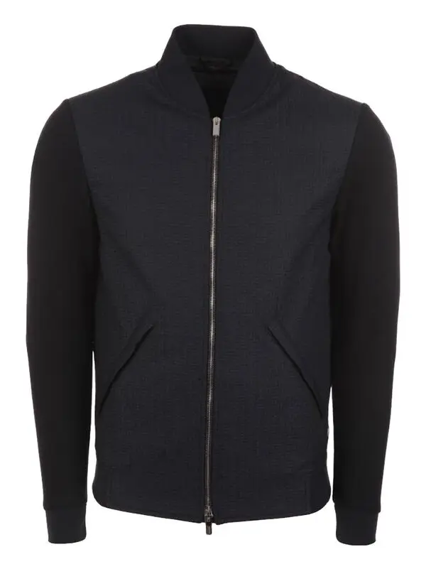 Emporio Armani Textured Bomber Jacket - Black
