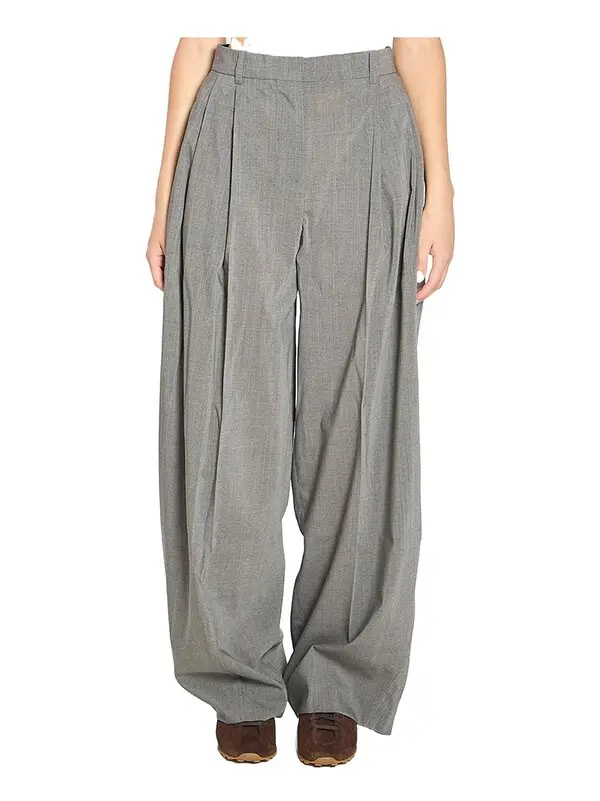 Jacquemus Pleated Wide-leg Trousers - Gray