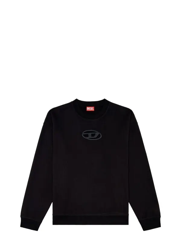 DIESEL® Cut-out Oval D Logo Sweatshirt - Black