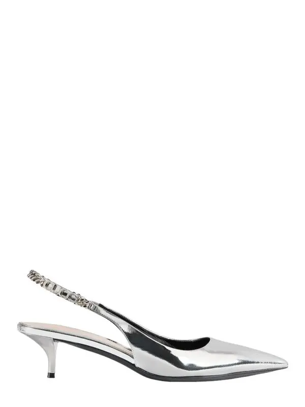 Gucci Metallic Slingback Pumps - Silver