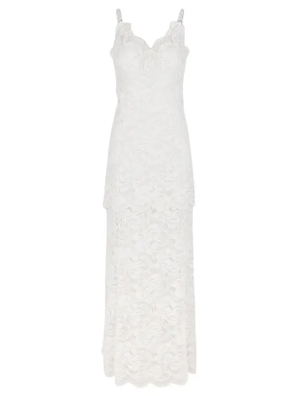 Rabanne Lace Detailed Sleeveless Maxi Dress - Ivory