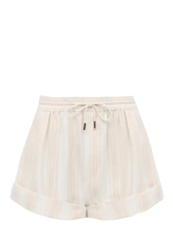 Chloé Striped Drawstring Shorts - White