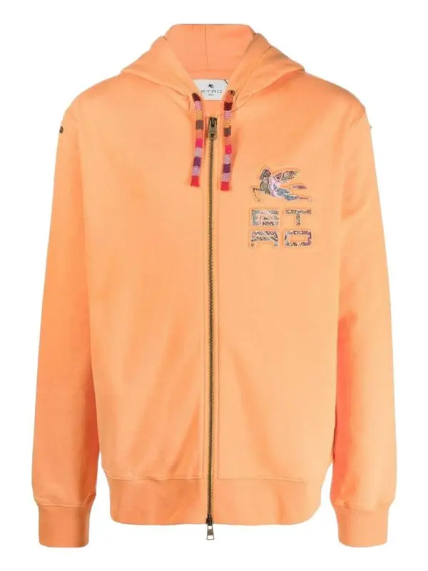 Etro Logo Zip-up Hoodie - Pink