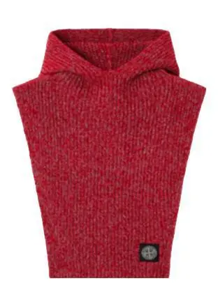 Stone Island Hooded Vest With Compass Logo Patch - Scarlet Blend