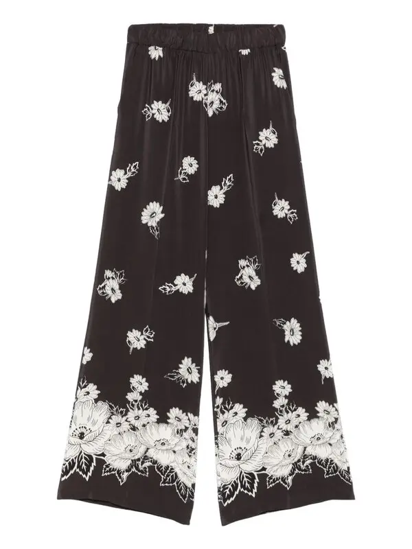 P.a.r.o.s.h Floral Wide-leg Pants - Brown