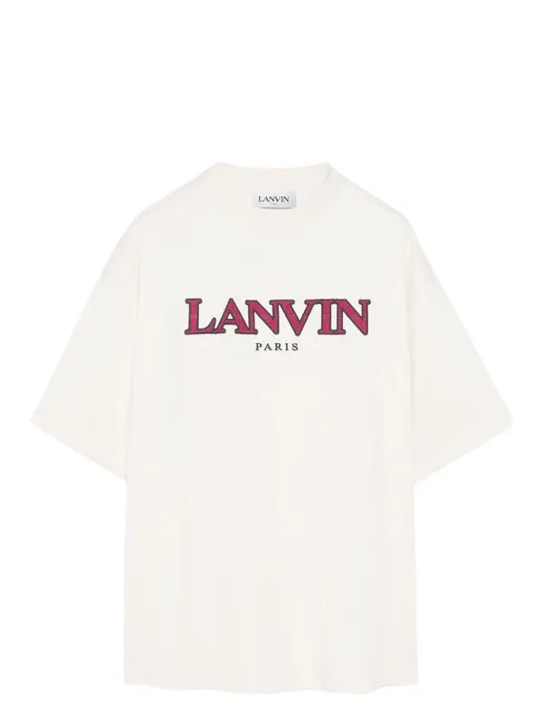 LANVIN Logo Embroidered Crewneck T-shirt - White