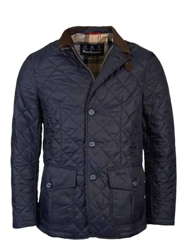 Barbour Quilted Jacket With Plaid Trim - Black