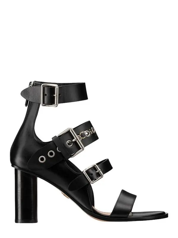 Dior Punk Heeled Sandals With Adjustable Buckles - Black