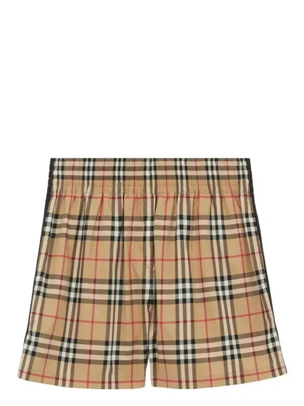 Burberry Checked Elasticated Waist Shorts - Archive Beige