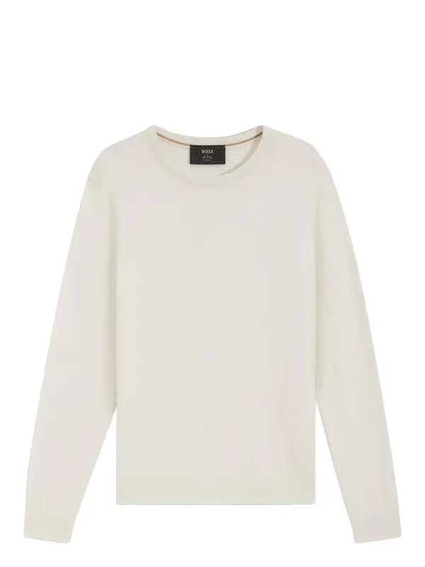 Hugo Boss Crew Neck Long Sleeve Sweater - White